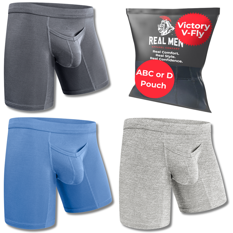 Modal 7in Boxer Briefs V-FLY 3pk Black/Dark Heather Gray/Navy – Real ...