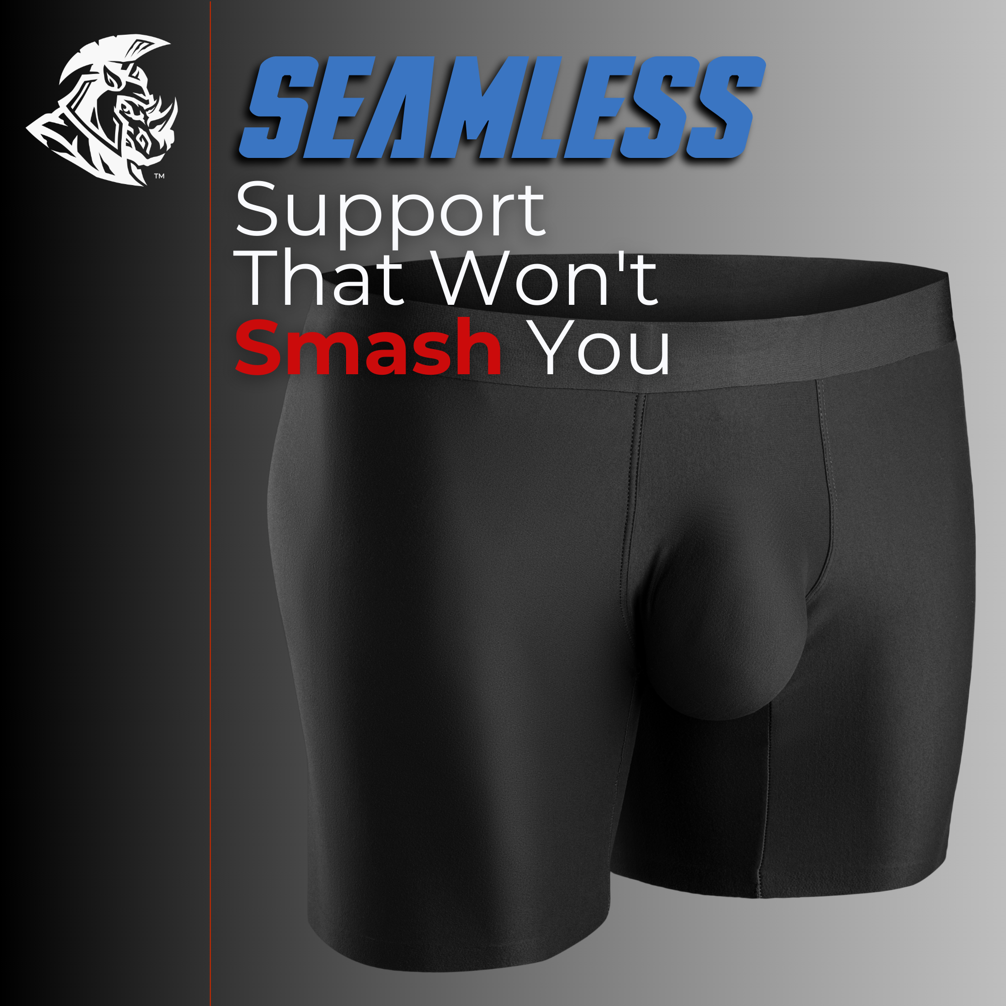 Nylon Seamless 7in Boxer Briefs No Fly 3pk Black/Heather Gray/Slate Gr ...