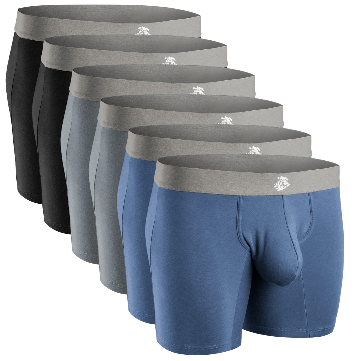 Modal 7in Boxer Briefs No Fly 6pk Black/Dark Gray/Navy – Real Men ...
