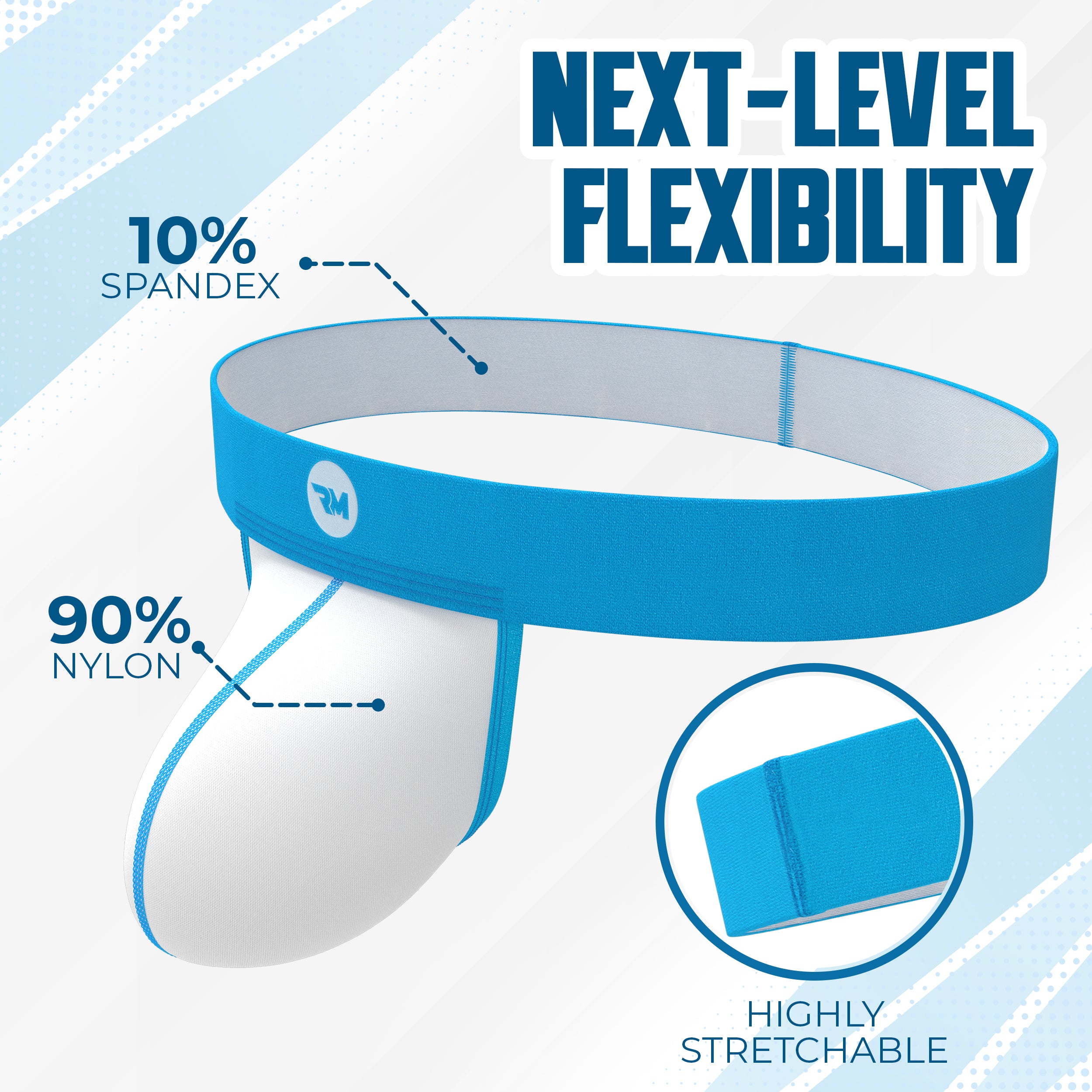 Nylon 0in Strapless Jocks No Fly 1pk White - Cyan Stitch – Real Men ...