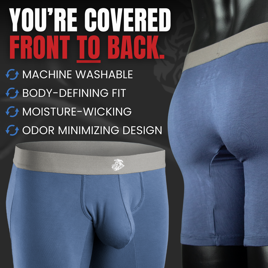 Modal 7in Boxer Briefs No Fly 3pk Black/Cyan/Gray – Real Men Apparel ...
