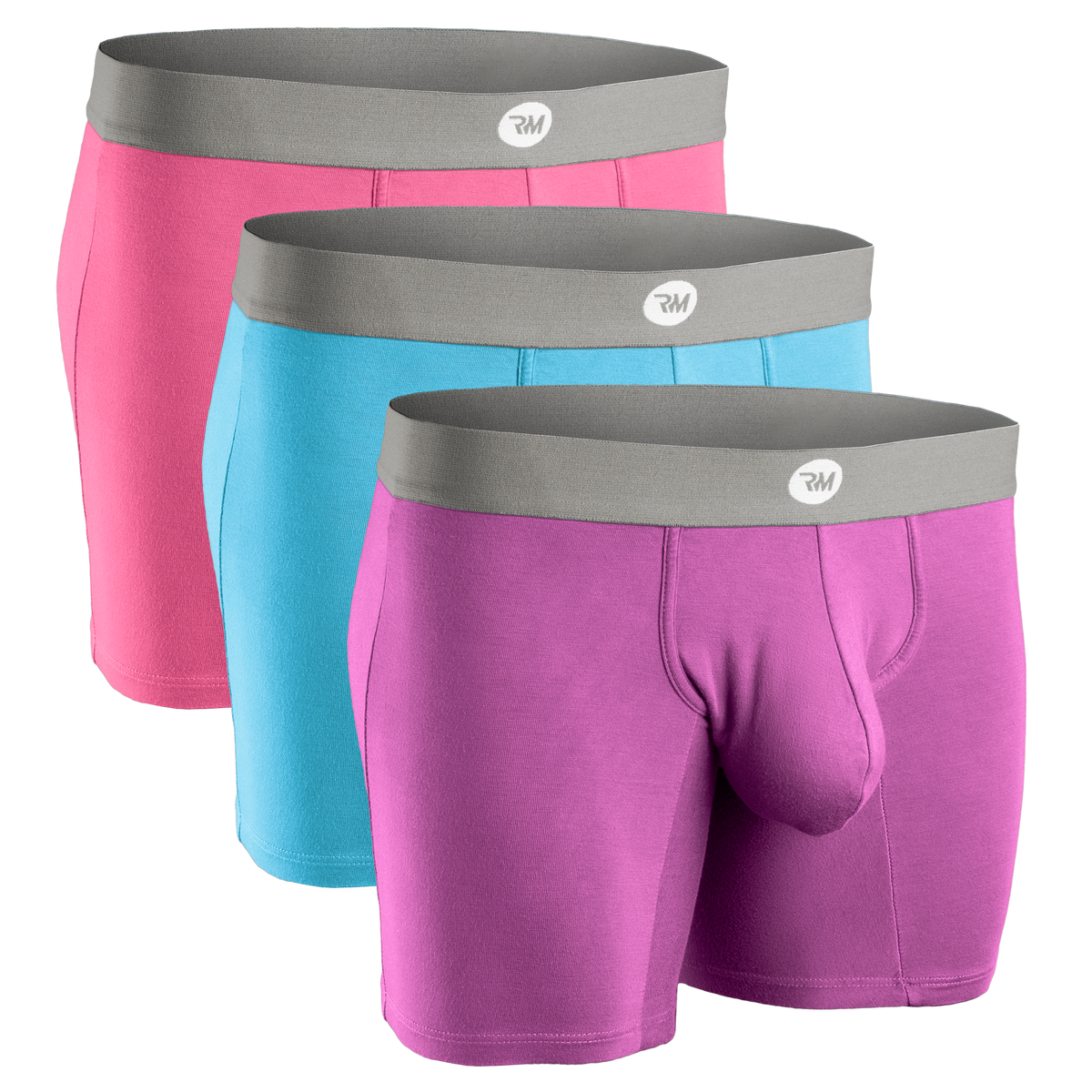 Modal 7in Boxer Briefs No Fly 3pk Red/Purple/Sky Blue – Real Men ...