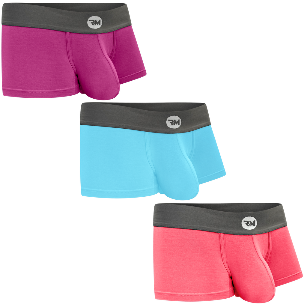 Modal 3in Boxer Briefs No Fly 3pk Red/Purple/Sky Blue – Real Men ...