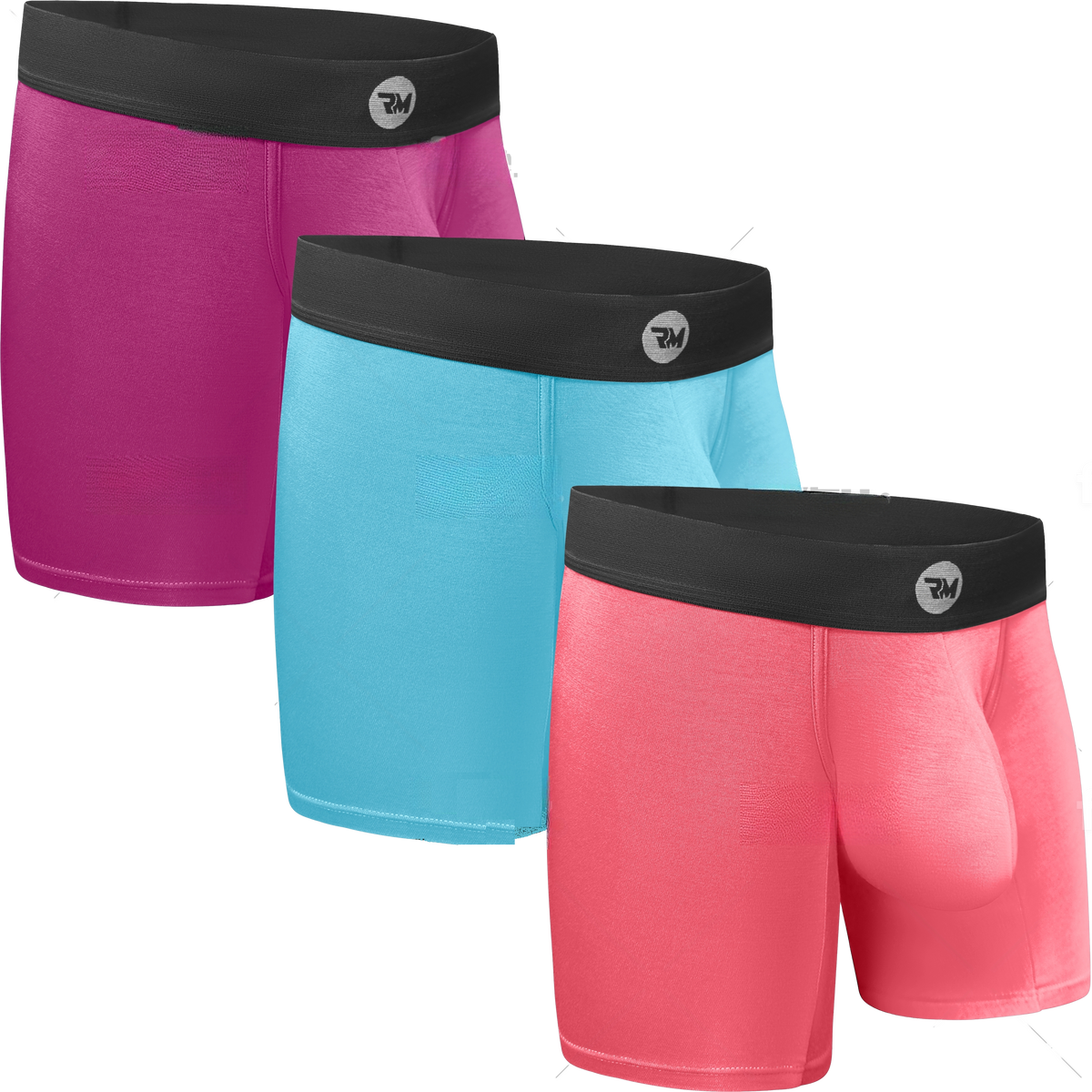 Modal 7in Boxer Briefs No Fly 3pk Red/Purple/Sky Blue – Real Men ...